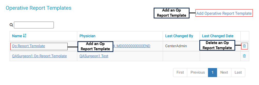 Operative Report Templates